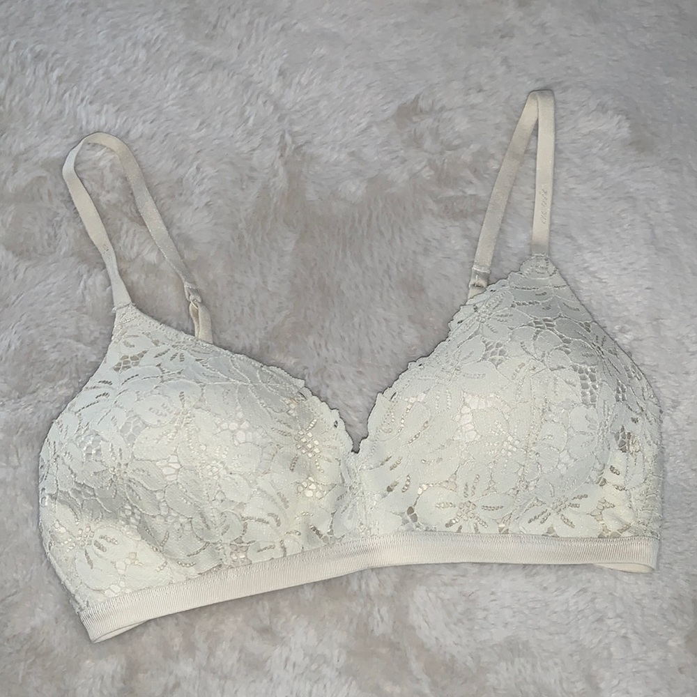 32d Aerie Real Happy Lace Wireless Bra Bralette - Gem
